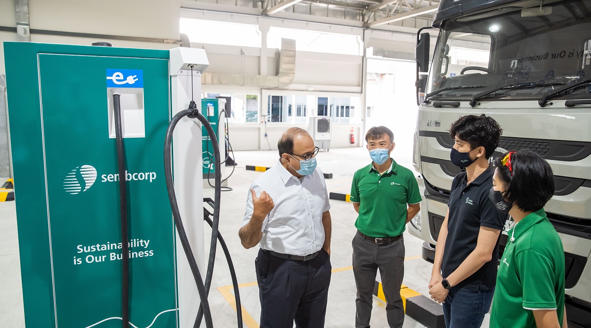 Sembcorp launches first solar powered EV charging hub